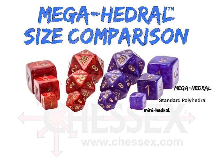 Marble Green / Dark Green Mega-hedral 7-Die Set från Chessex | Mad ...