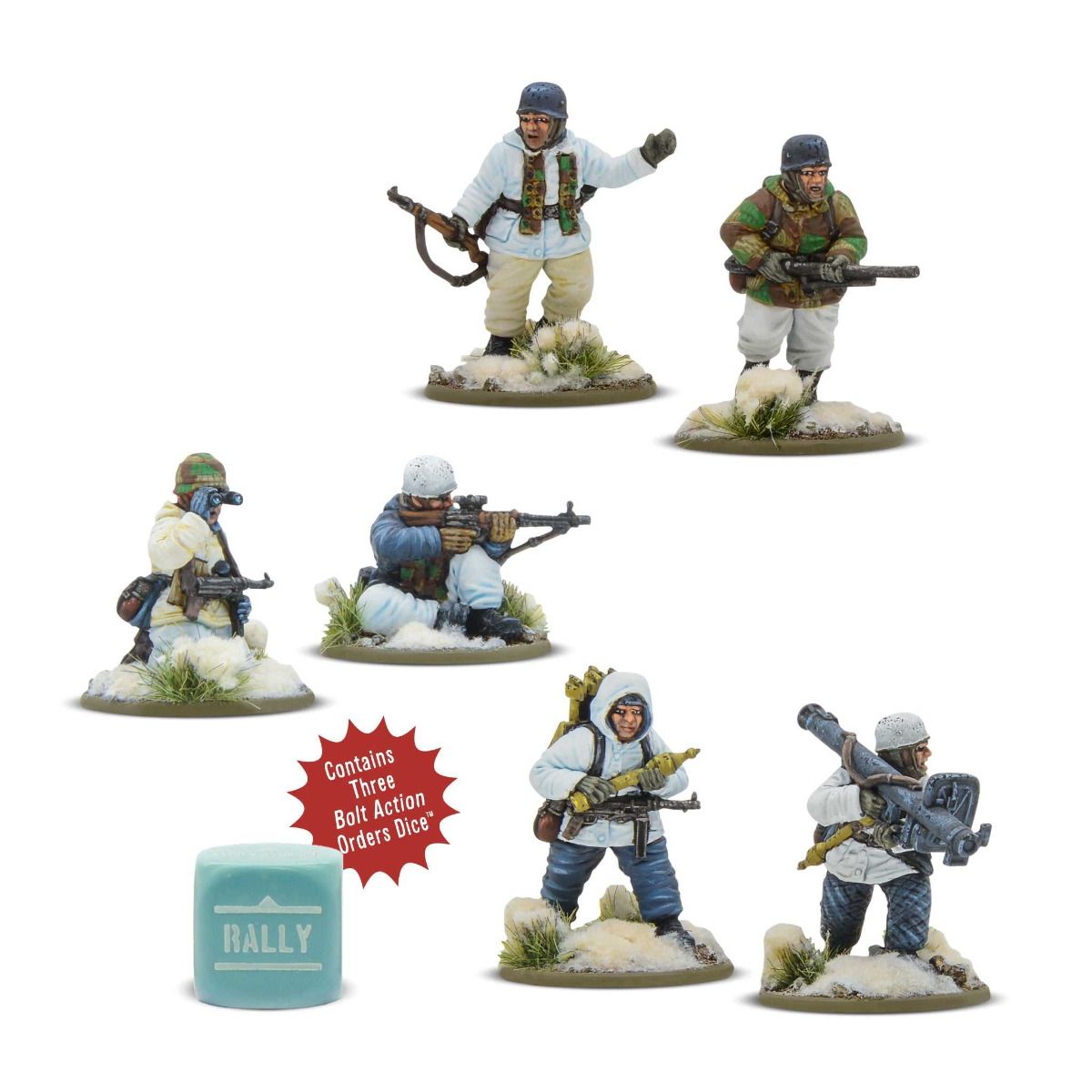 Fallschirmjäger (Winter) Weapons Teams till Bolt Action | Mad Wizard Games